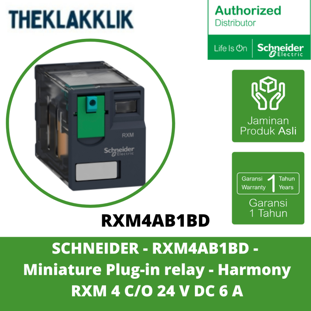 Jual SCHNEIDER - RXM4AB1BD - Miniature Plug-in relay - Harmony RXM 4 C ...