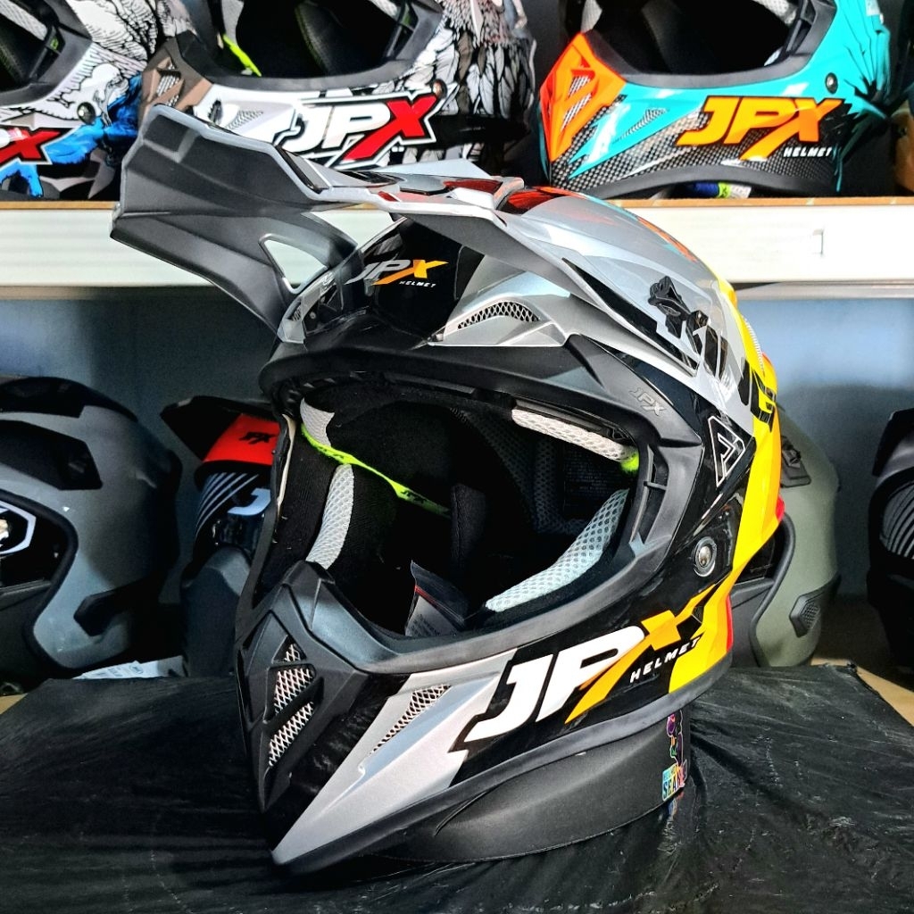 Jual HELM JPX CROSS FOX1 MOTIF X37 FULL FACE ORIGINAL SNI DOT | Shopee ...
