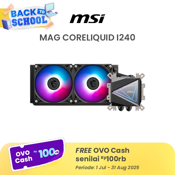 Jual MSI MAG Coreliquid I240 ARGB - Liquid CPU Cooler Fan 240mm ...