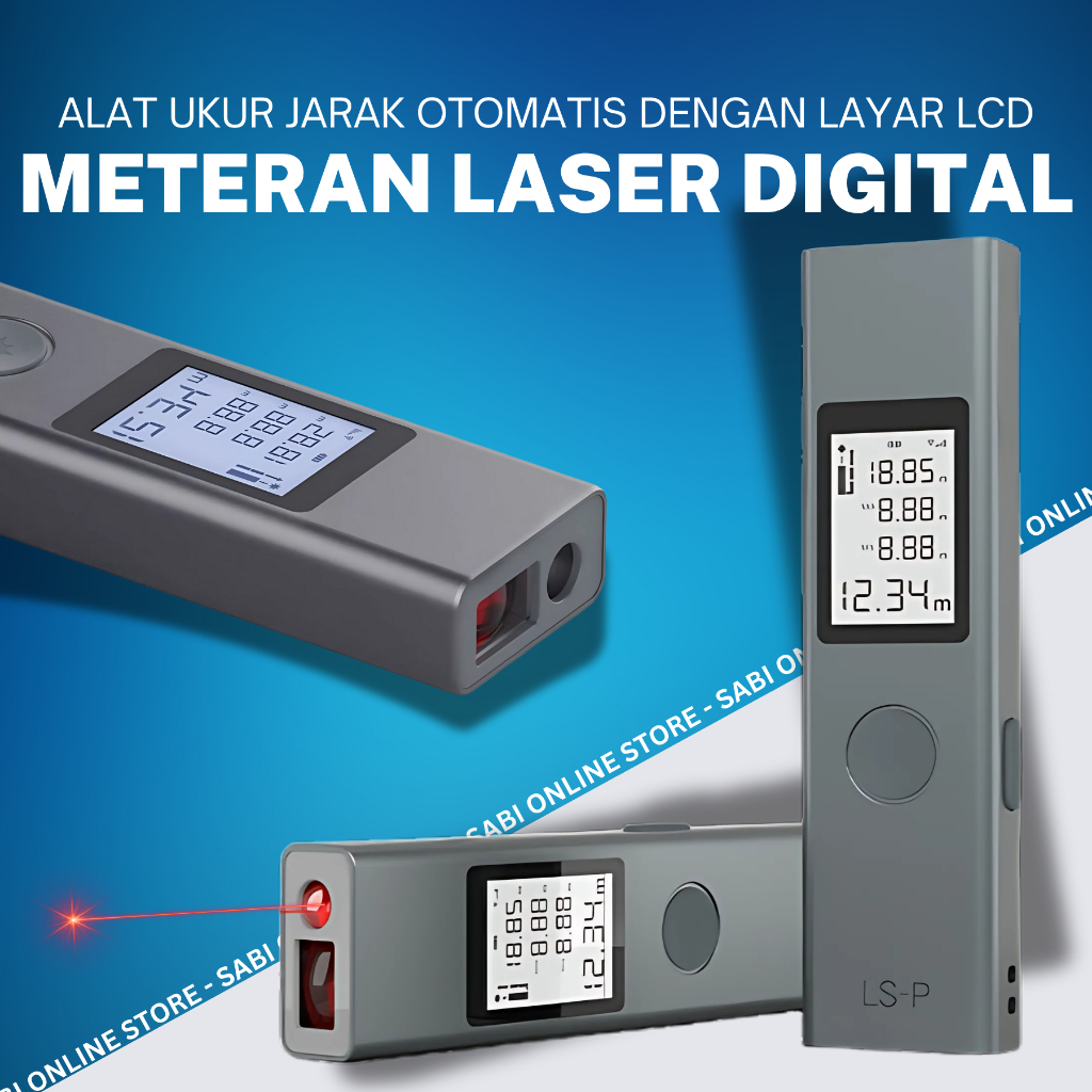 Jual Meteran Pengukur Jarak Digital Laser – Rechargeable, Presisi ±2mm ...