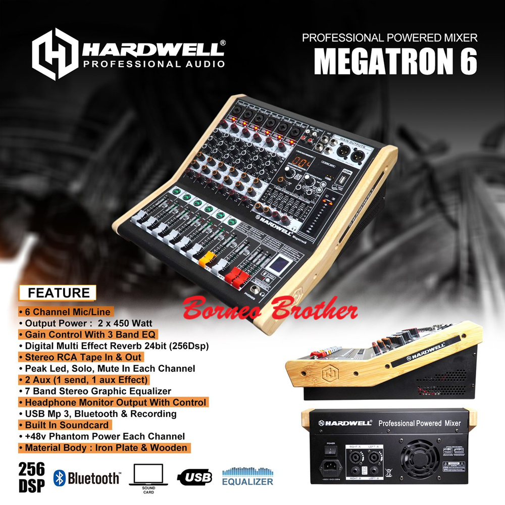 Jual Hardwell MEGATRON 6 Original Power Mixer 6 Channel w/ Bluetooth ...