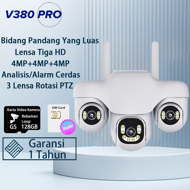 Jual V380 Pro CCTV Rotasi PTZ 3 Lensa Bidang Pandang Yang Luas Smart ...