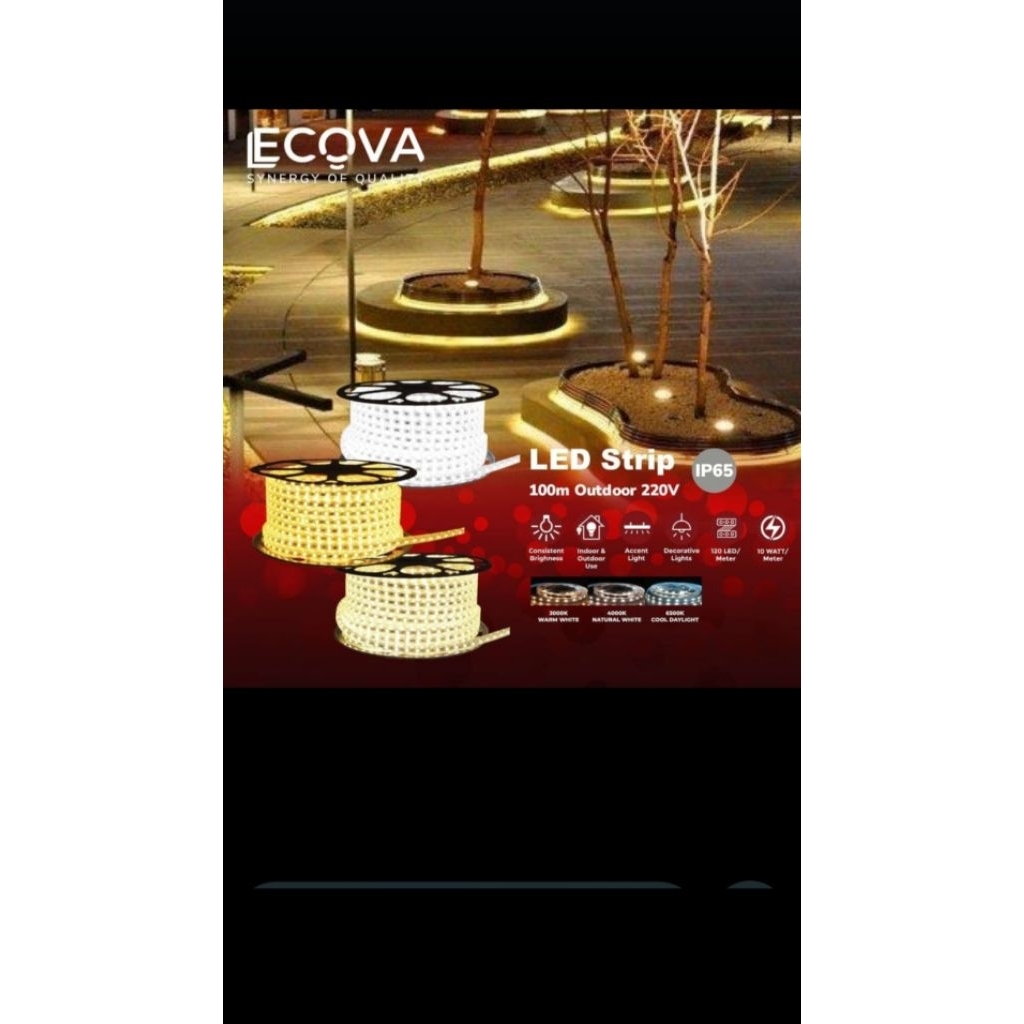 Jual LAMPU LED STRIP ECOVA 2835 SINGLE LINE @100M MURAH | Shopee Indonesia