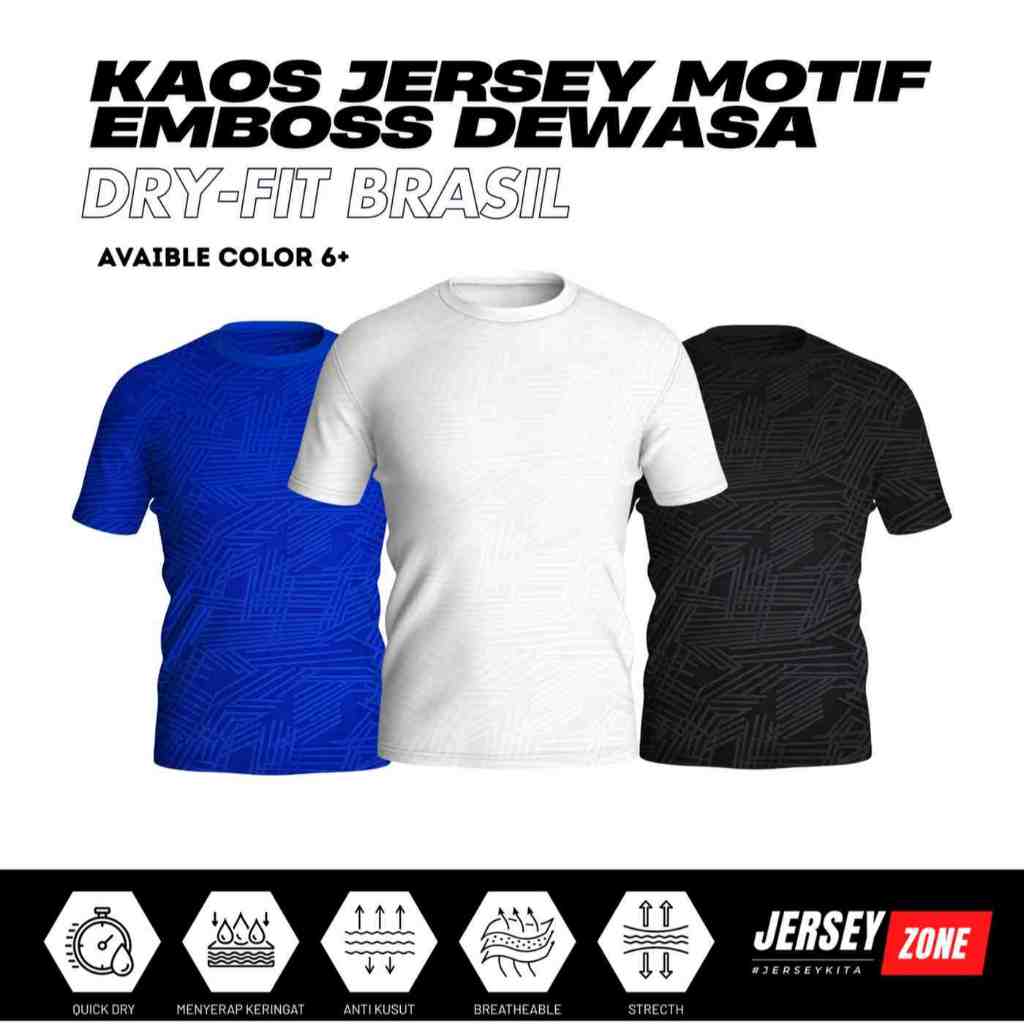 Jual Jersey Emboss Dry-Fit Bahan Premium Unisex Motif Timbul Keren ...