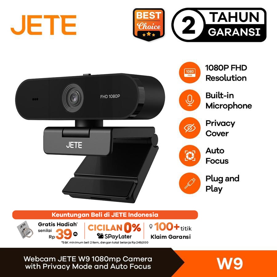 Jual Webcam JETE W9 Web Cam Full HD 1080p Kamera Handphone Laptop ...