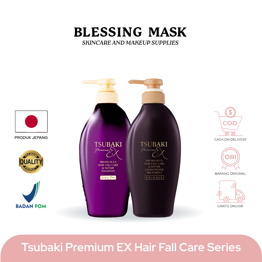 Jual Tsubaki Premium EX Hair Fall Care & Repair Shampoo & Conditioner Treatment 450ml | Shopee ...