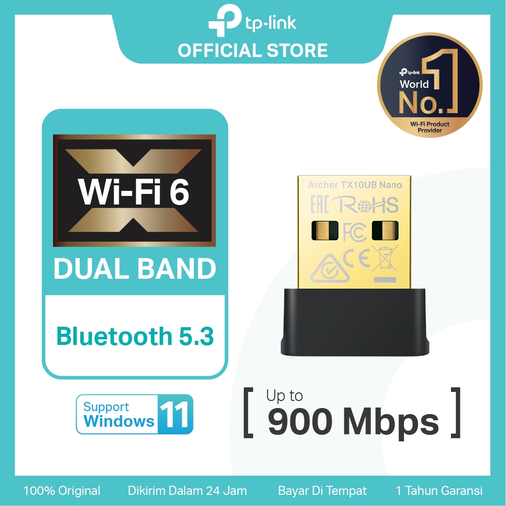 Jual TP-Link Archer TX10UB Nano | AX900 Nano Wi-Fi 6 Bluetooth 5.3 USB Adapter | Wireless PC ...