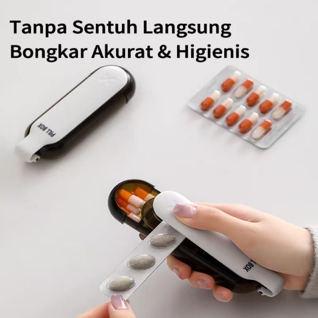 Jual 99KHOME Alat Pembuka Obat Kapsul Tablet Pil Portable Higienis ...