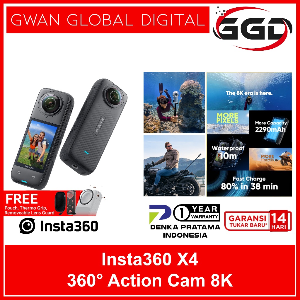 Jual Insta360 X4 360 Action Camera Insta 360 X 4 Action Cam 8K 72MP Waterproof | Shopee Indonesia
