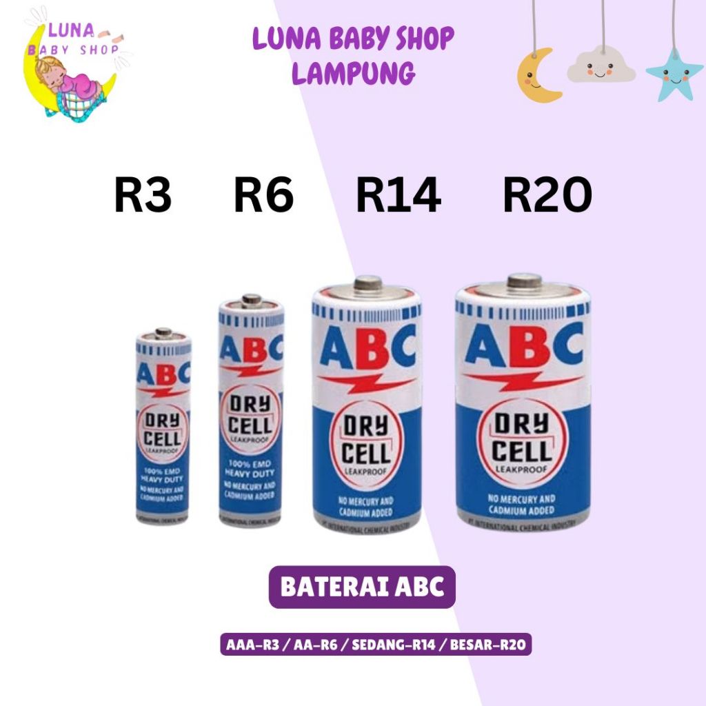 Jual Baterai ABC R20 Besar/ R14 Sedang / AA / AAA | Shopee Indonesia