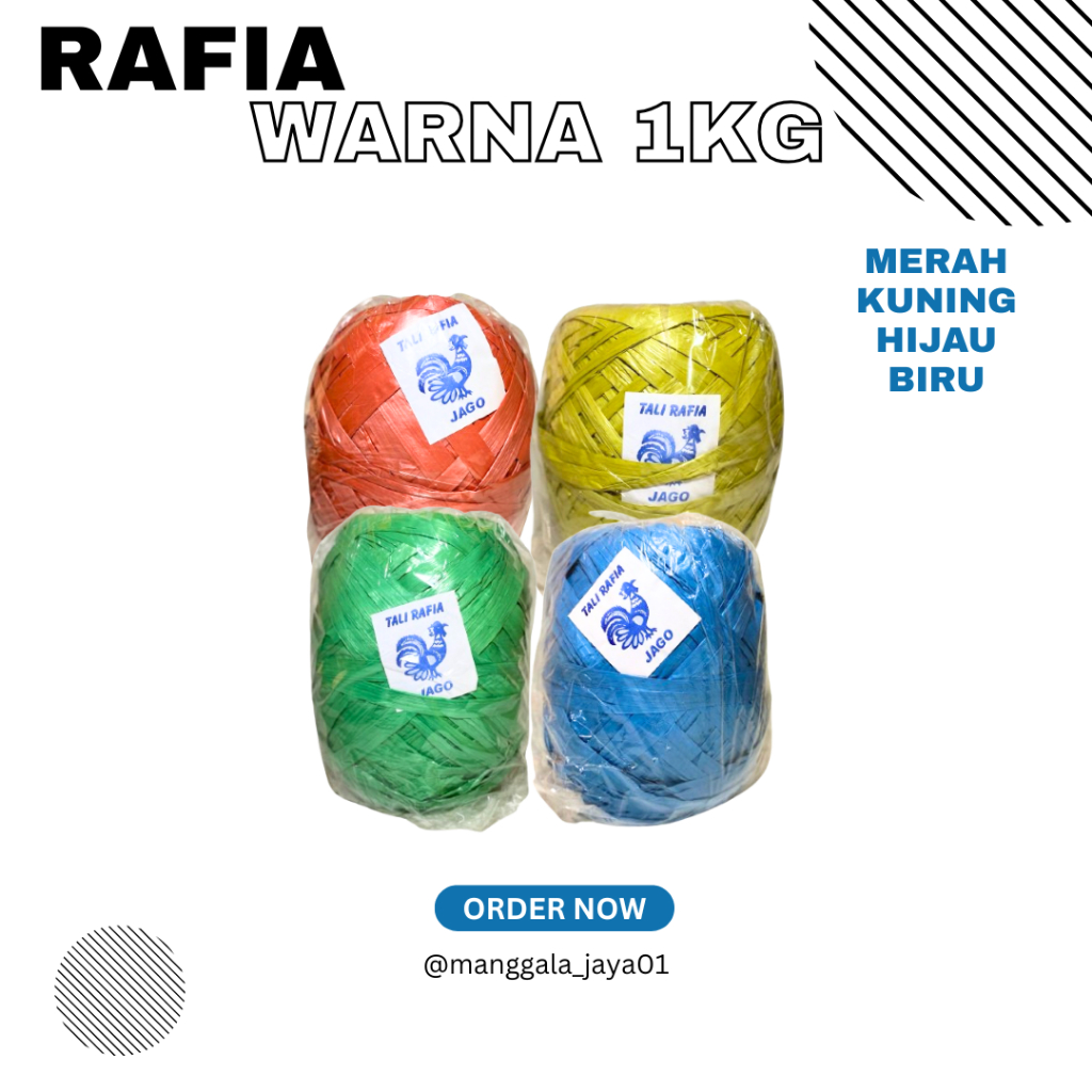 Jual TALI RAFIA 1KG / TALI RAFIA WARNA | Shopee Indonesia