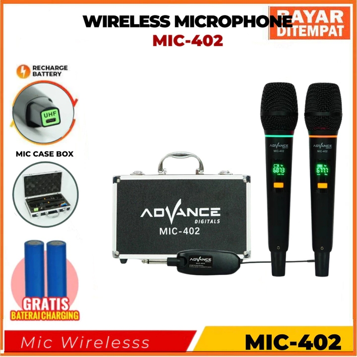 Jual Advance MIC-402 Double Mic Wireless Microphone Suara Jernih ...