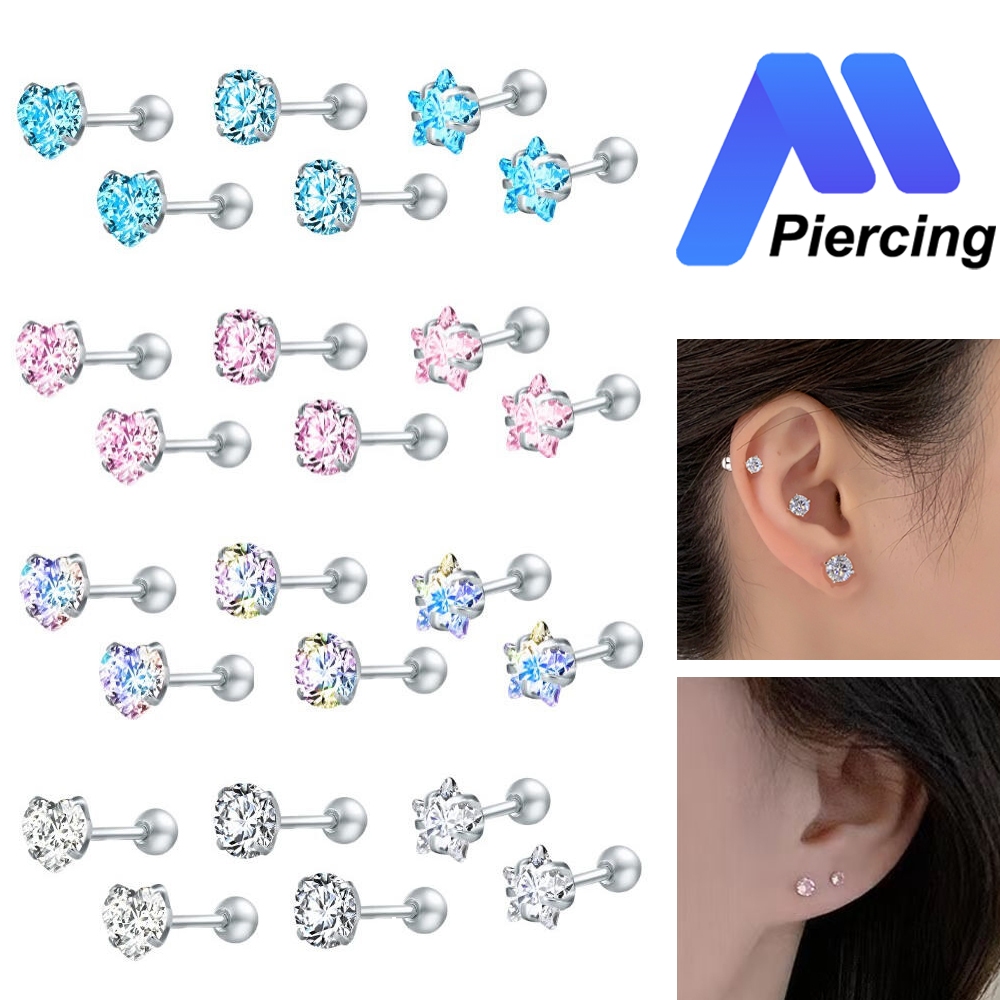 Jual 4 Pairs/lot Anting Piercing Stainless Steel Anting Set Anting ...
