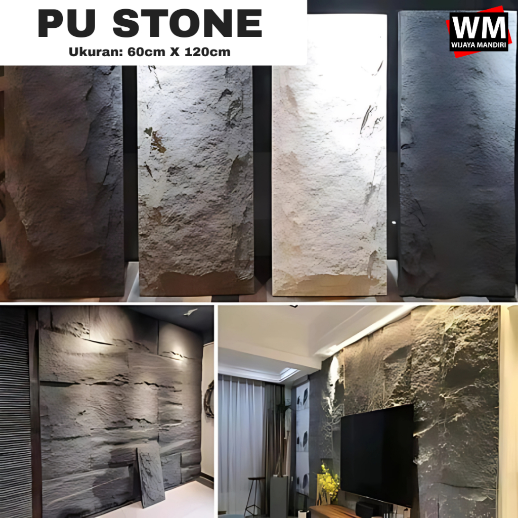 Jual PU STONE WALL PANEL DINDING MOTIF BATU ALAM 60cm x 120cm | Shopee ...
