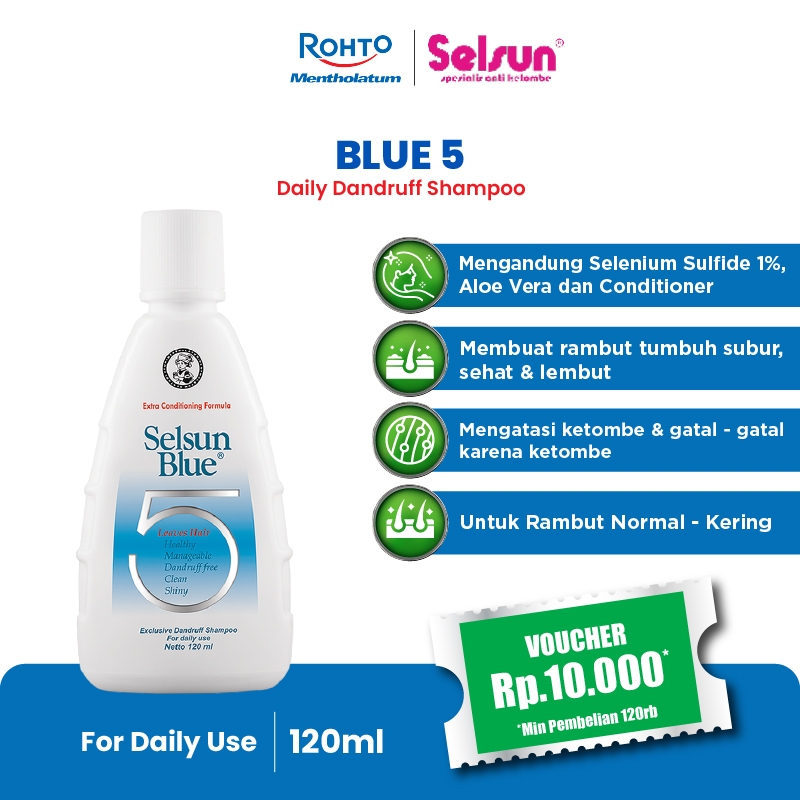 Jual Selsun Blue 5 Exclusive Dandruff Shampoo - 120ml (Anti-dandruff ...