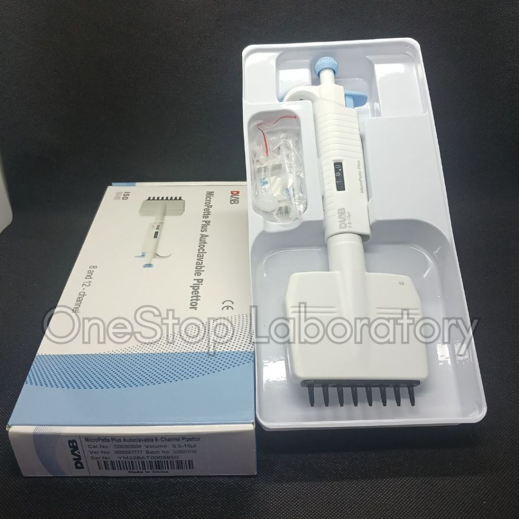 Jual DLAB Micropipette multi channel 0,5 - 10 uL mikropipet 8 channel ...