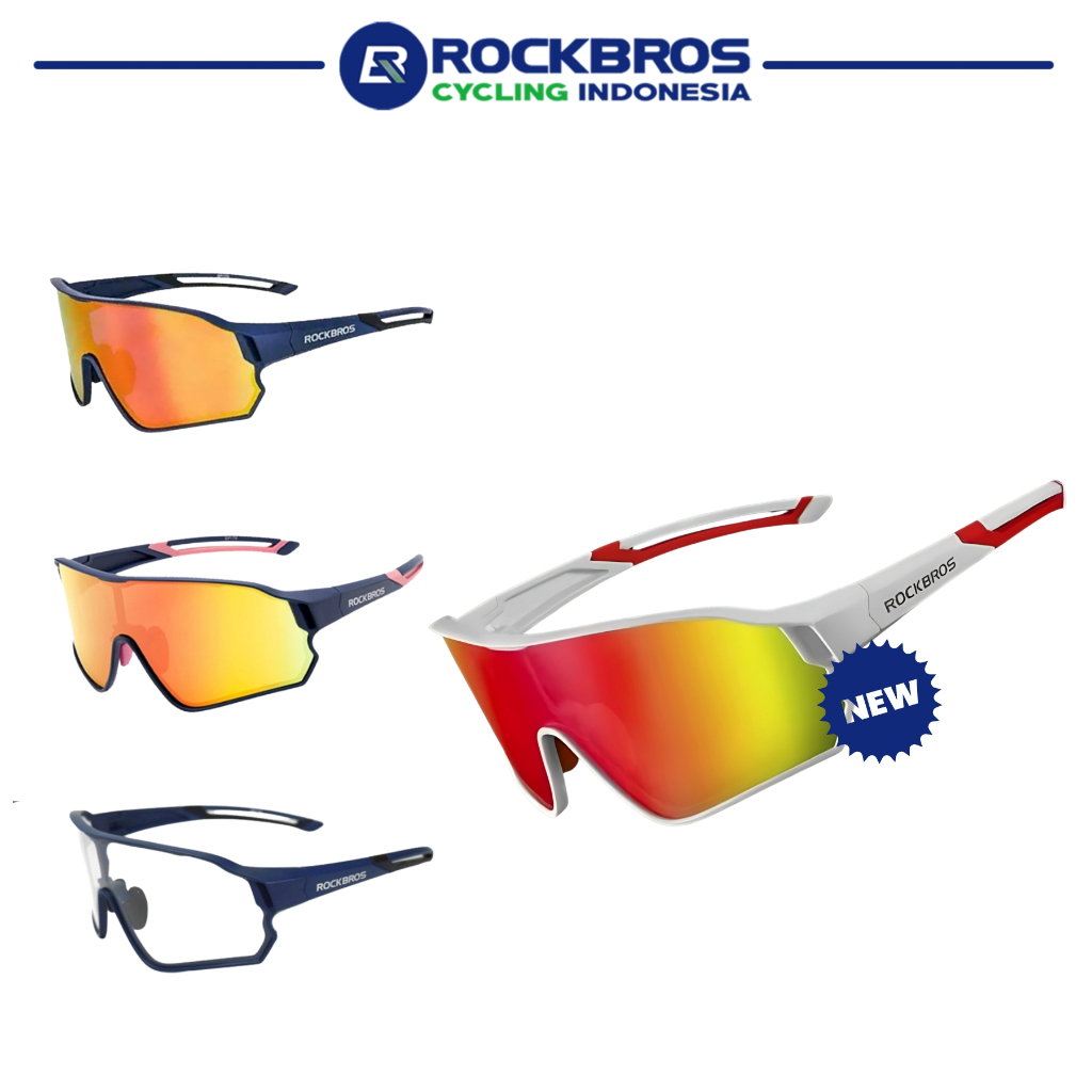 Jual Rockbros 10134 Kacamata Sepeda Colorful Polarized Lens dengan Anti UV | Shopee Indonesia