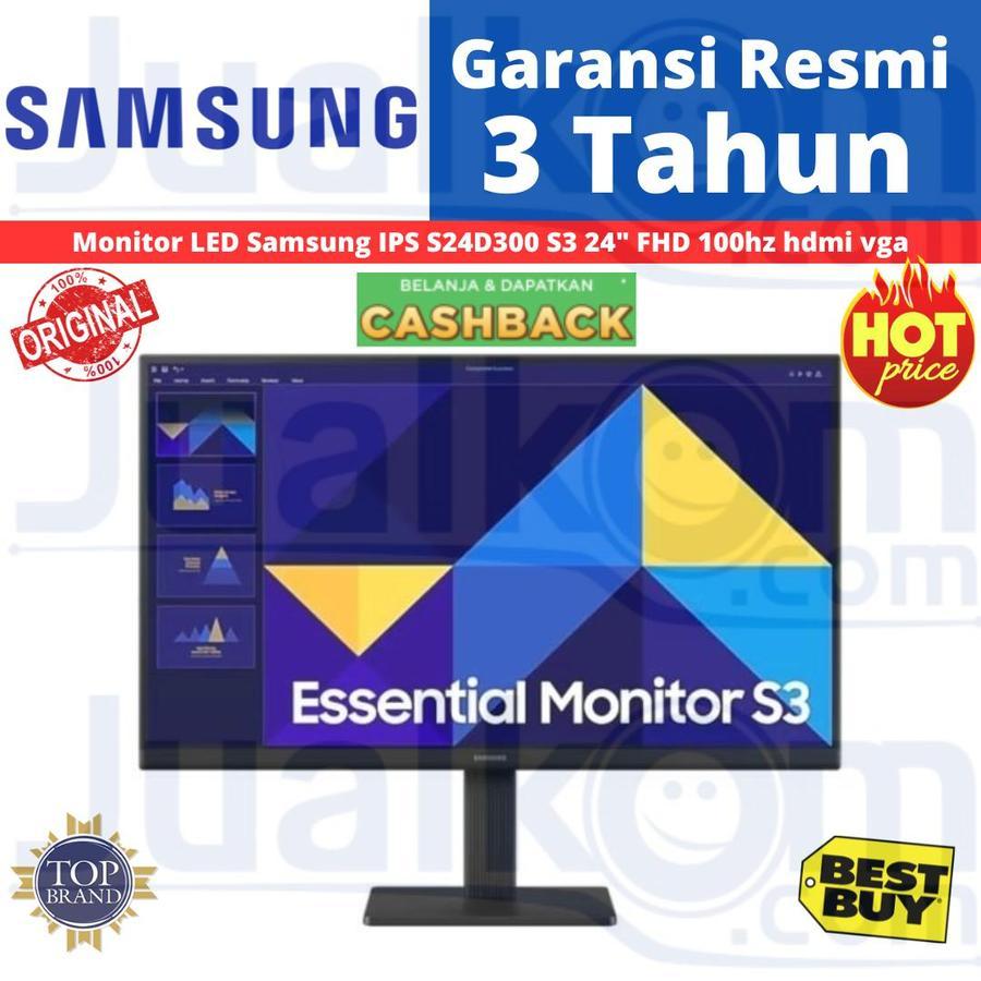 Jual MONITOR SAMSUNG 24 inch FHD IPS 100HZ S24D300 Bezel-less Design ...