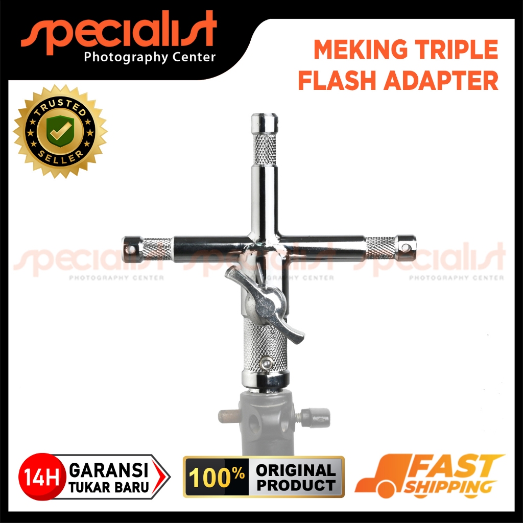 Jual Meking Triple Flash Adaptor Heavy Duty Full Stainless Steel | Shopee Indonesia