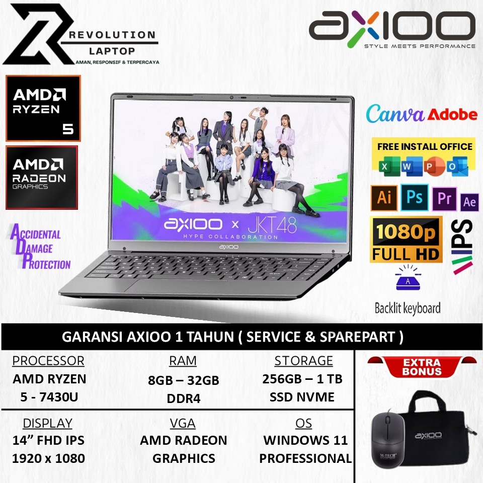 Jual Laptop Gaming Axioo HYPE 5 X5-2 AMD Ryzen 5 7430U 32GB 1 TB SSD ...