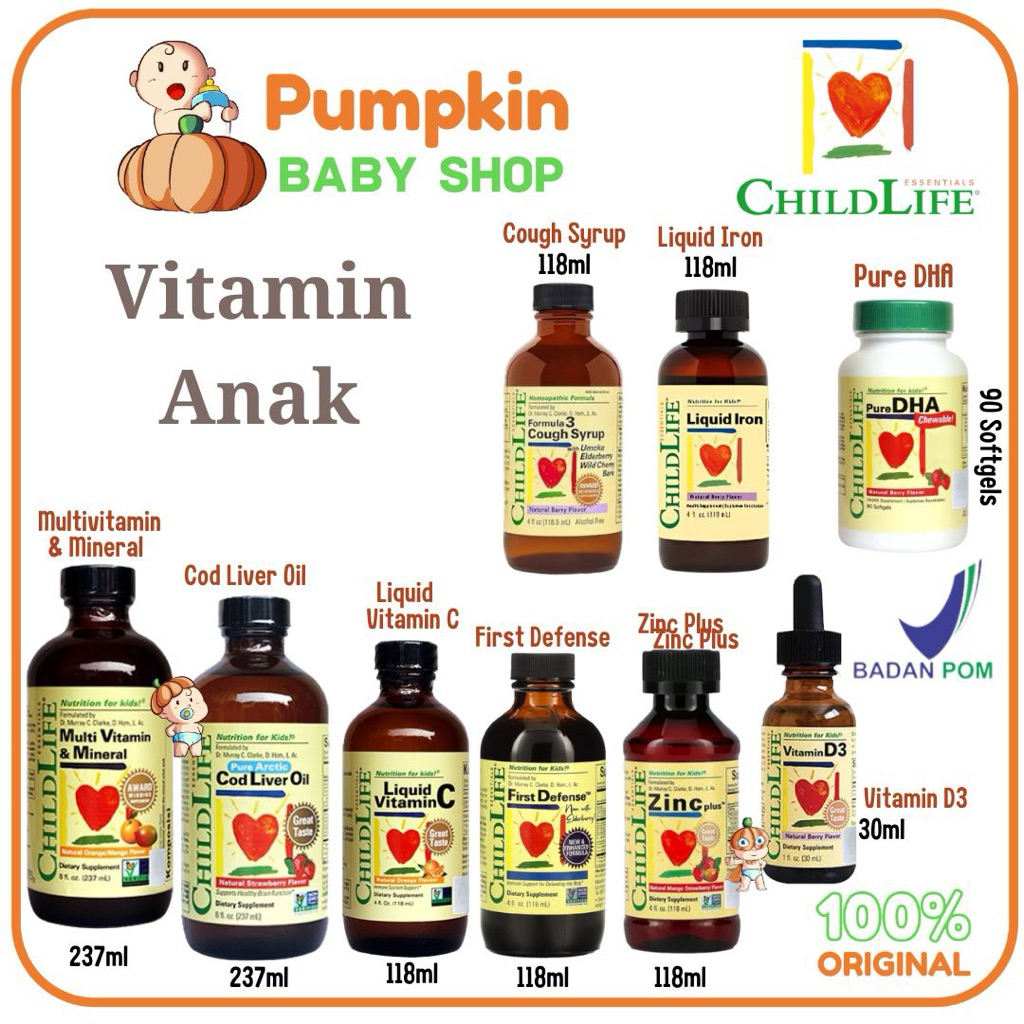 Jual CHILDLIFE Multivitamin Mineral / ChildLife Vitamin C / ChildLife ...