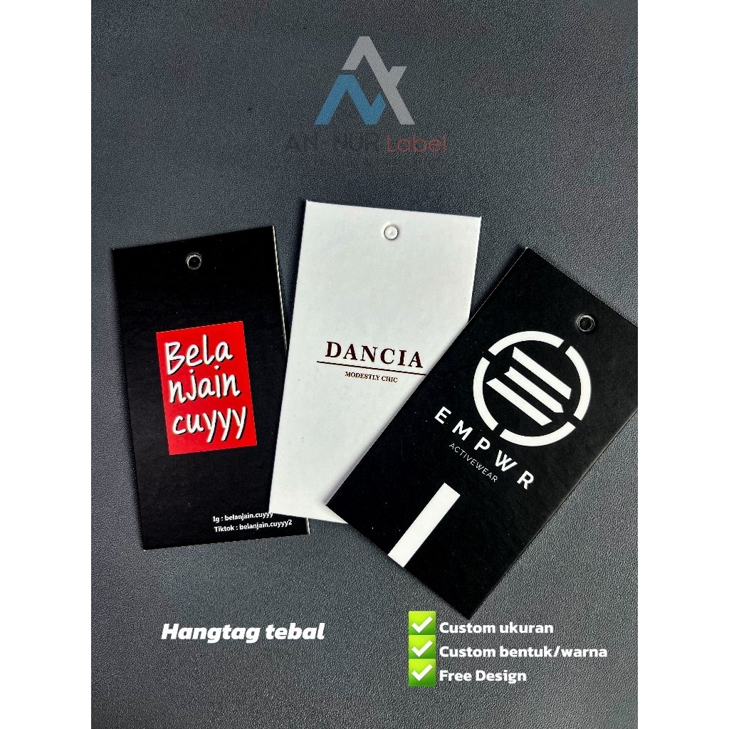 Jual Free Design Hang Tag Tebal Label Baju Custom Hangtag 700gsm ...