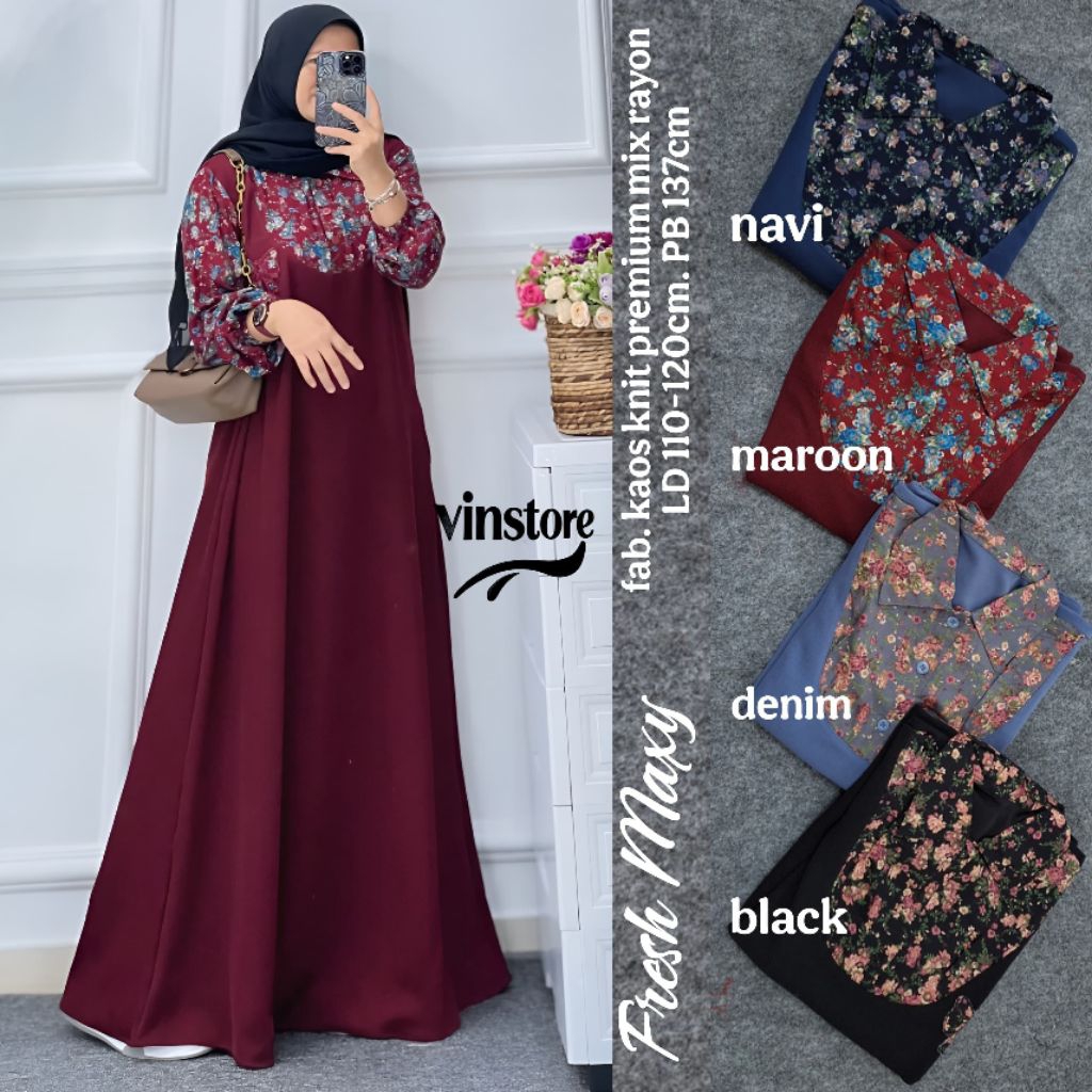 Jual GAMIS TASYA FRESH AMAMI HANAMI ASTRID ARIN MAXI DRESS BY VALENT ...