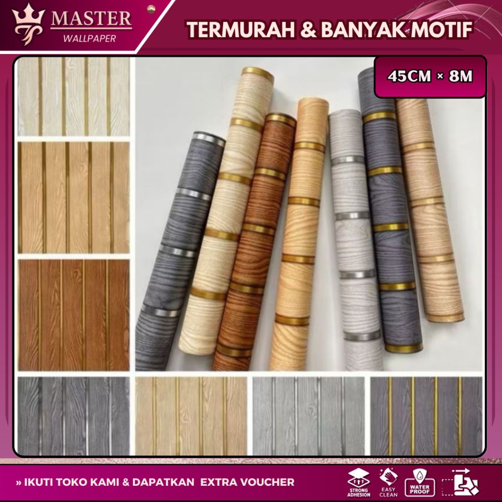 Jual Wallpaper Sticker Dinding Motif Panel 8M – Dekorasi Minimalis ...