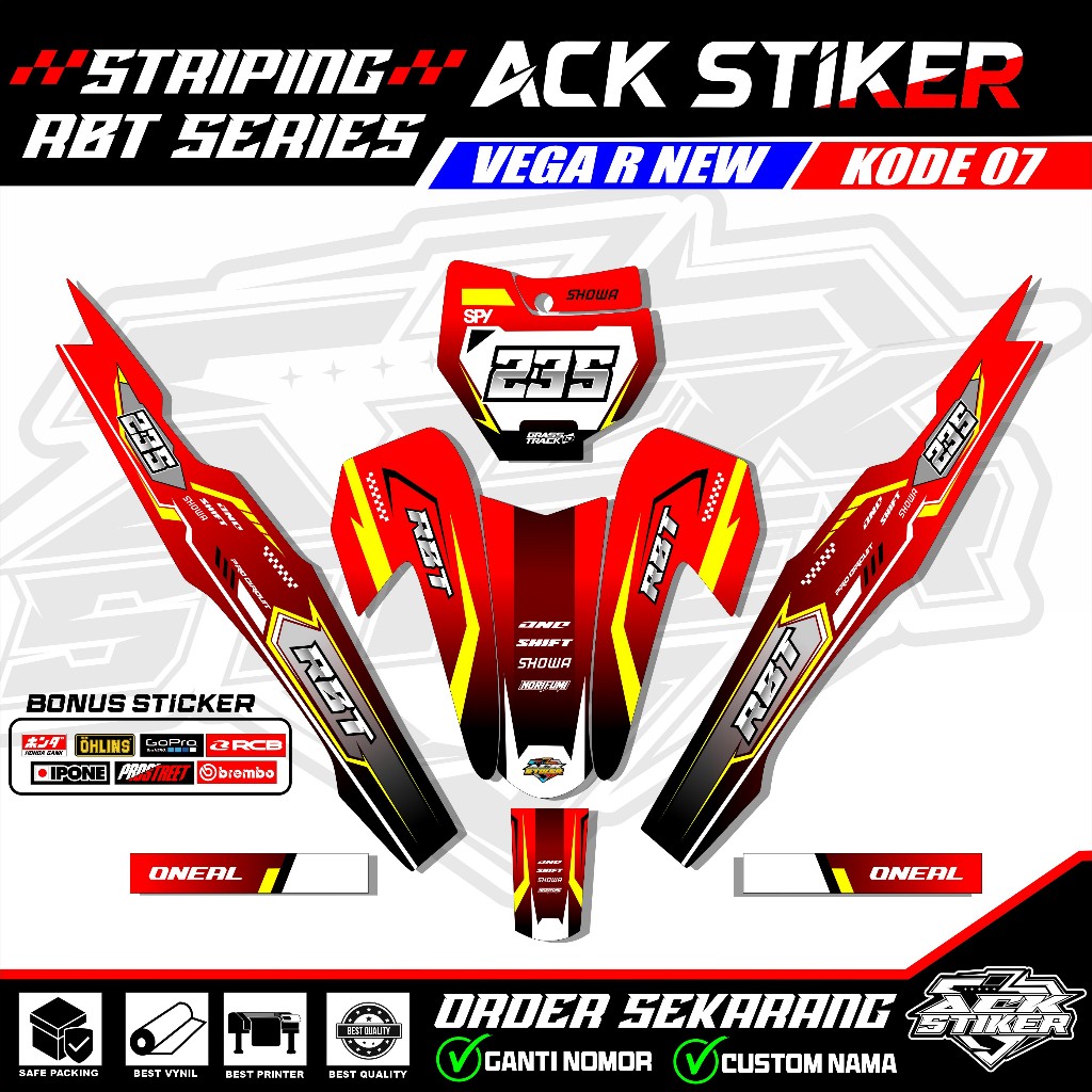 Jual Sticker RBT/GTX VEGA R NEW Stiker Striping Motor RBT Bebek Modif ...