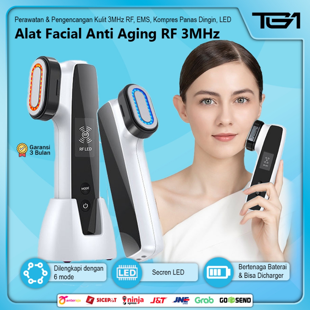 Jual COD 7 IN 1 Alat Kecantikan Wajah Portabel RF LED RF & EMS Radio ...