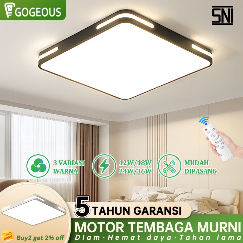 Jual 【COD】Lampu Plafon Minimalis Modern Persegi Plafon Pvc 36/45/96W 3 ...