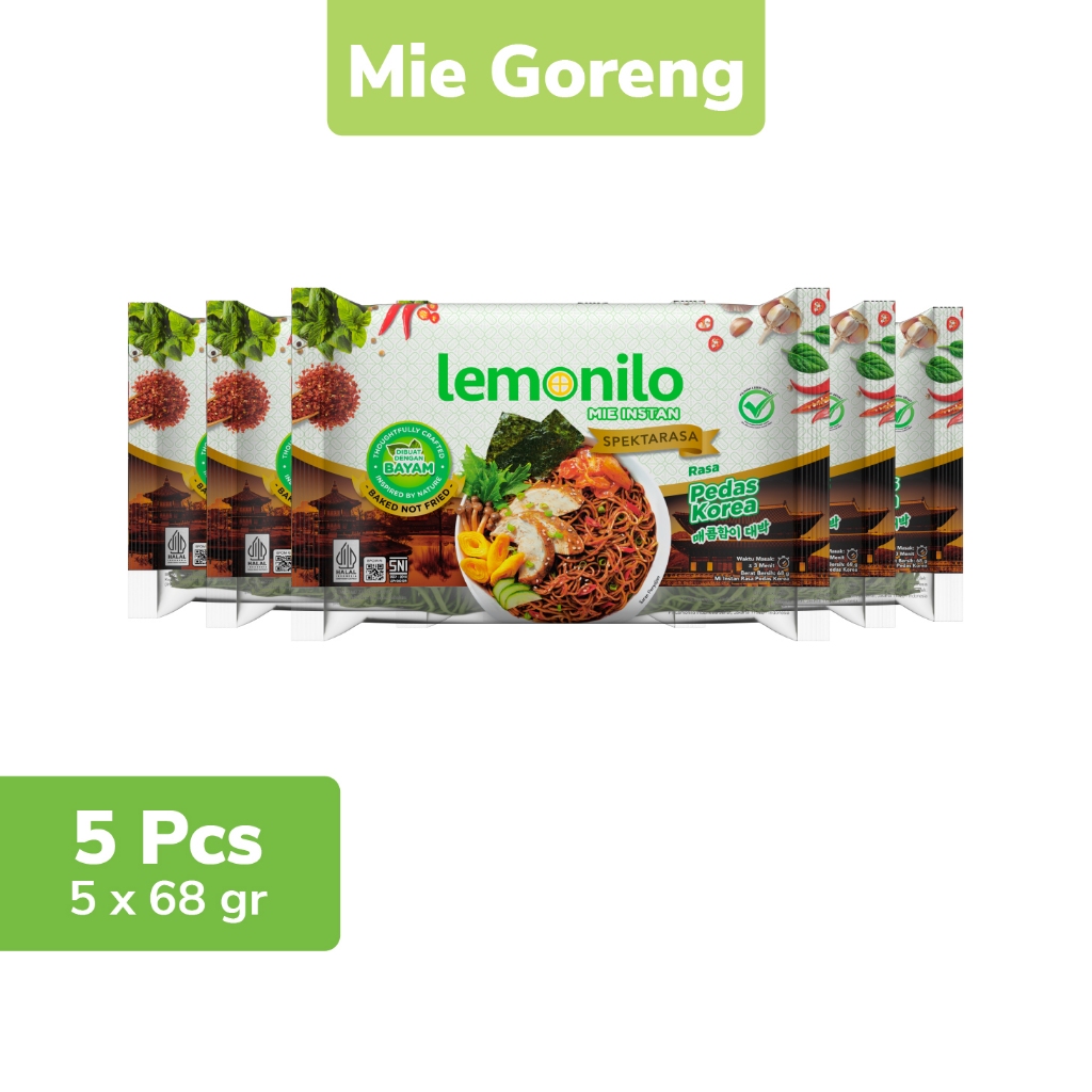 Jual 5 Pcs Lemonilo Mie Instan Goreng Pedas Korea 68g | Shopee Indonesia