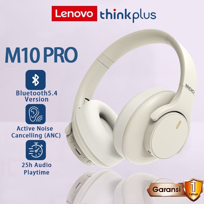 Jual Lenovo Bridio M10pro Foldable Stereo ANC Earphones Wireless Bluetooth Headphone Super Bass ...