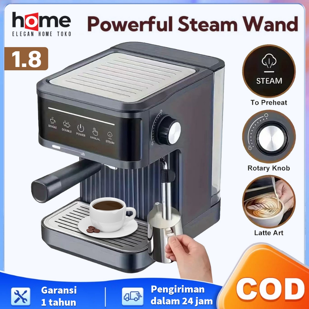 Jual Elegan Home Mesin Kopi Espresso /Espresso Machine / Coffe Machine 1.8 Liter | Shopee Indonesia