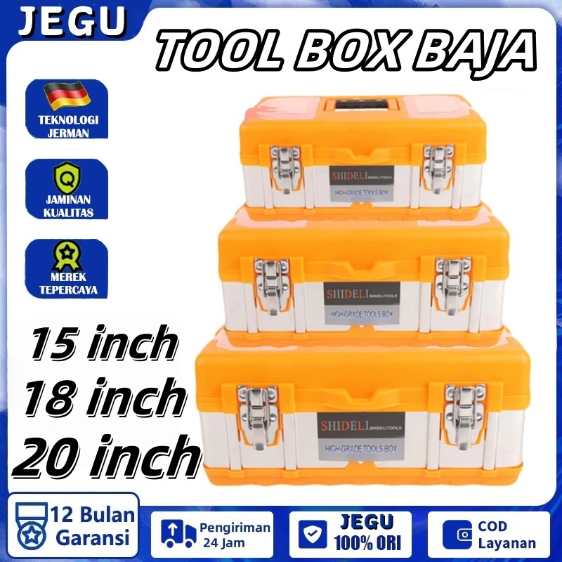 Jual JEGU Tool Box besar 15/18/20 inch Stainless Plastik Besar Toolbox ...