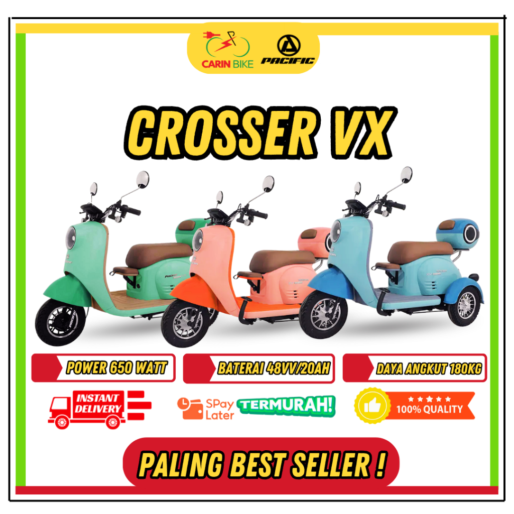 Jual SEPEDA LISTRIK PACIFIC CROSSER VX [ 3 RODA ] | Shopee Indonesia