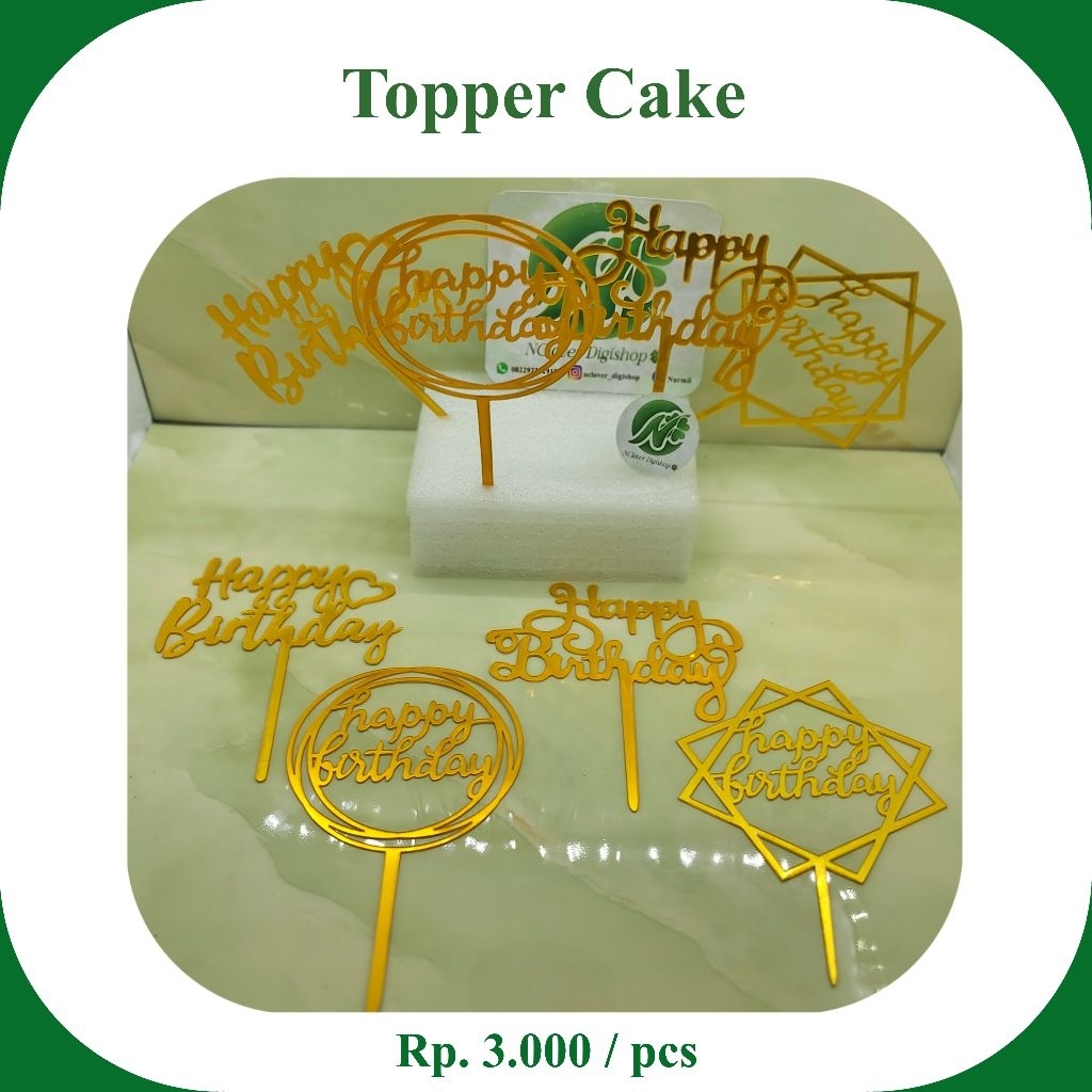 Jual Topper Cake Birthday | Hiasan Kue Ulang Tahun | Topper Cake Besar ...