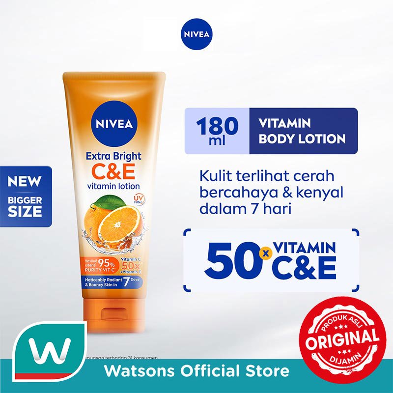 Jual Nivea Extra Bright C & E Vitamin Body Lotion 180ml | Shopee Indonesia
