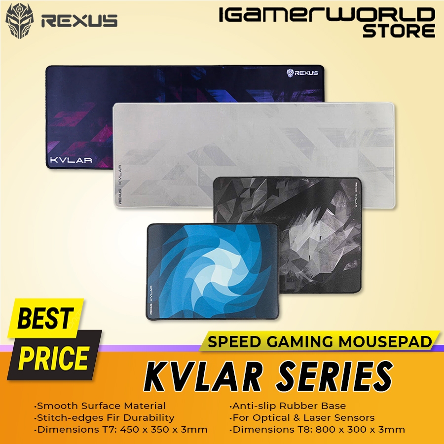 Jual Rexus KVLAR T6 T7 T10 Mousepad Gaming Speed Surface Edition ...