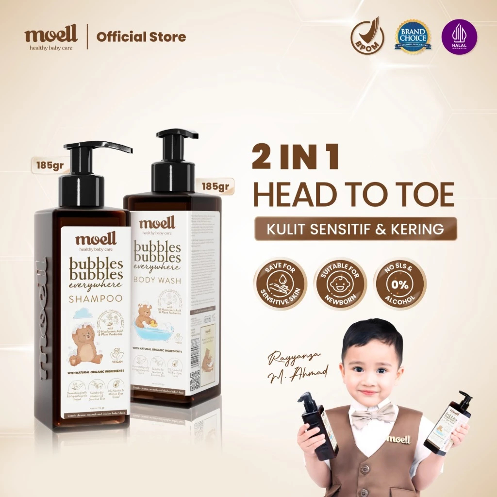 Jual SUMENEP Moell Body Wash + Shampoo 185gr – 2in1 Sabun & Sampo Anak ...