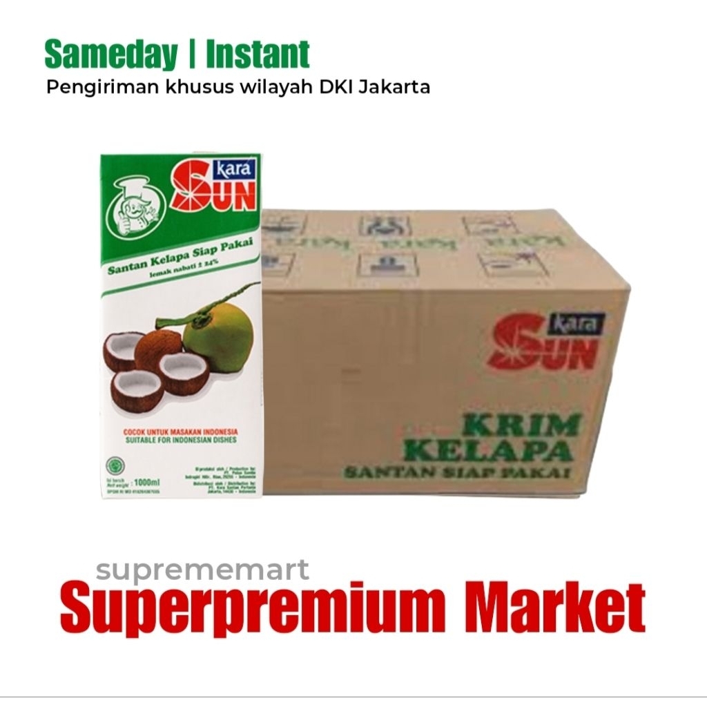 Jual Sun Kara 1 Liter Santan Kelapa Instan 12 x 1000ml/Karton | Shopee ...