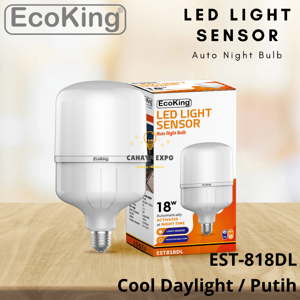 Jual EcoKing Lampu LED Bohlam Sensor Cahaya Auto Night Bulb Light 18 ...