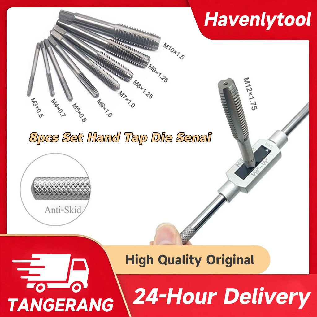 Jual Havenlytool 8pcs Set Hand Tap Die Senai / Mata Tap Set / Hand Tap Drill Bits Set / Lengkap ...