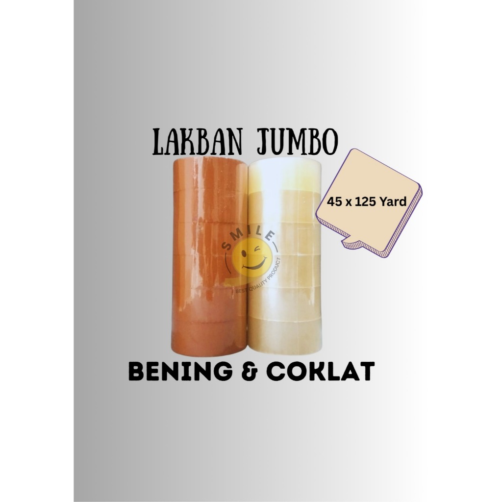 Jual Lakban Jumbo 2 Inch Bening dan Coklat 125 yard x 45 mm | Shopee ...