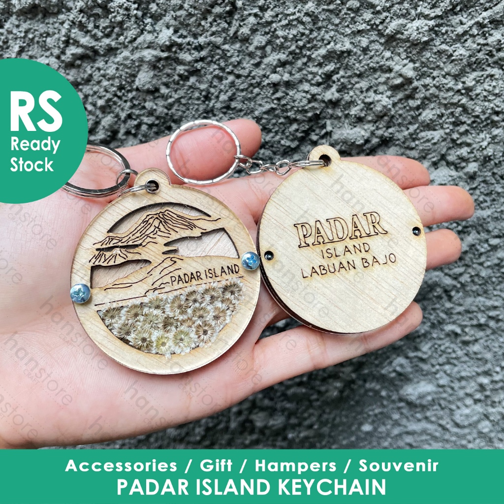 Jual RS PADAR ISLAND BULAT Keychain / Gantungan Kunci Kayu & bunga ...