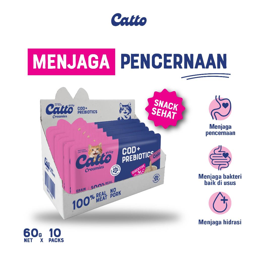 Jual Catto Snack Kucing Makanan Dewasa Plus Creamies Box Creamies Cod ...