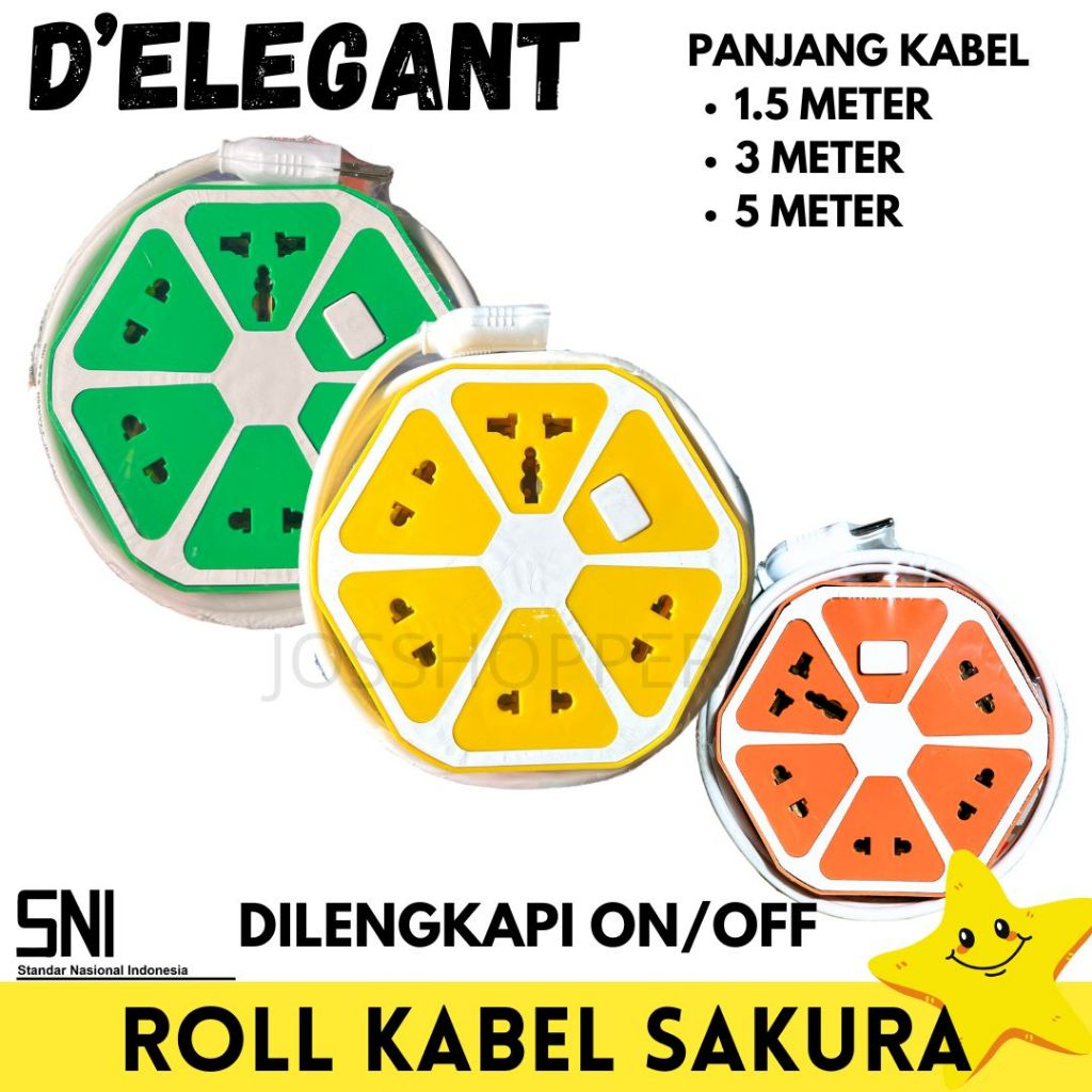 Jual KABEL ROLL HEXAGON COLOKAN LISTRIK COLOKAN LISTRIK STOP KONTAK 5 ...
