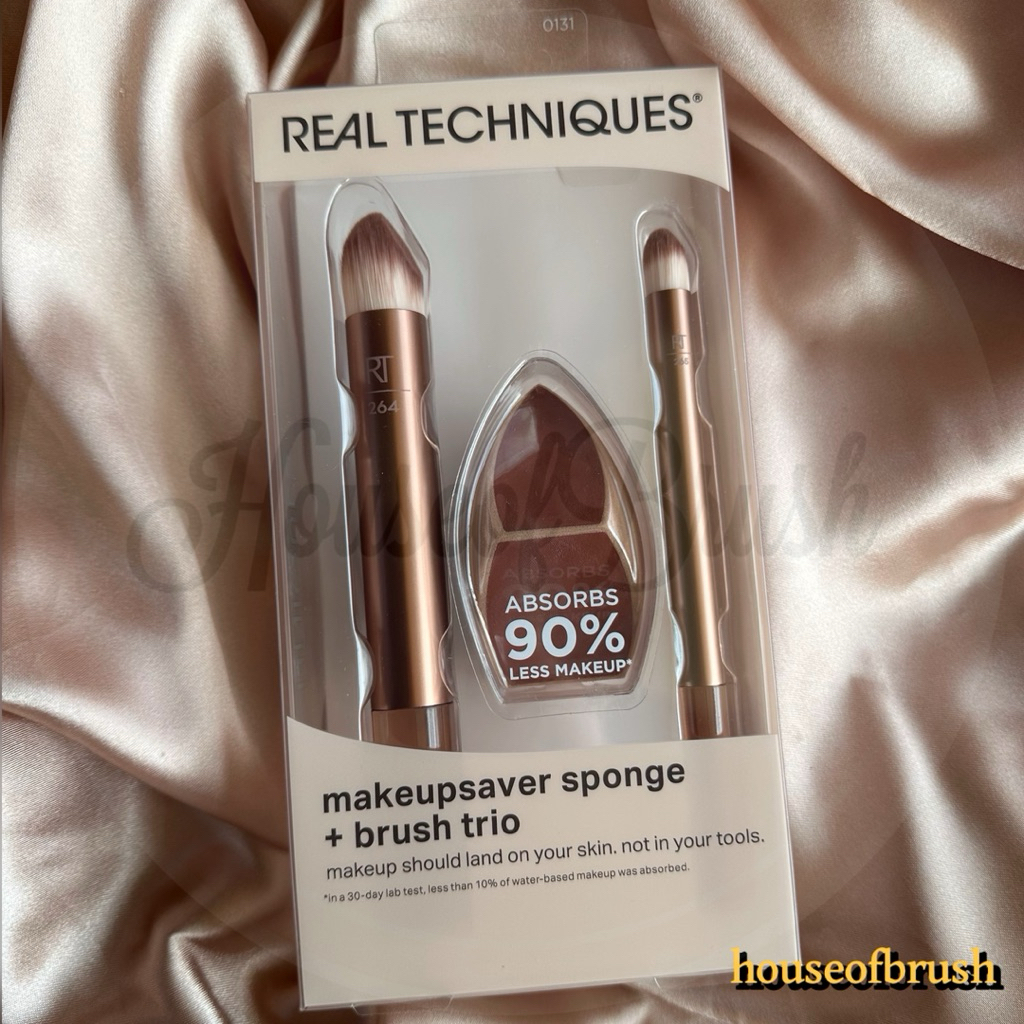 Jual Real Techniques Makeupsaver Sponge + Brush Trio | Kuas Wajah ...