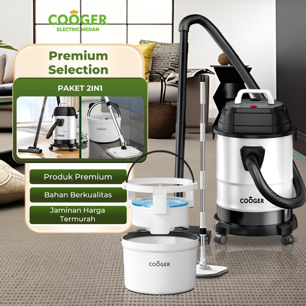Jual COOGER Vacuum Cleaner Pro 18 Liter Basah Kering Dan Alat Pel ...