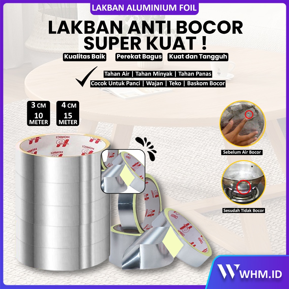 Jual Aluminium Tape Lakban Aluminium Foil 3cm x 10m & 4cm x 15m Tambal Panci Bocor / Isolasi ...